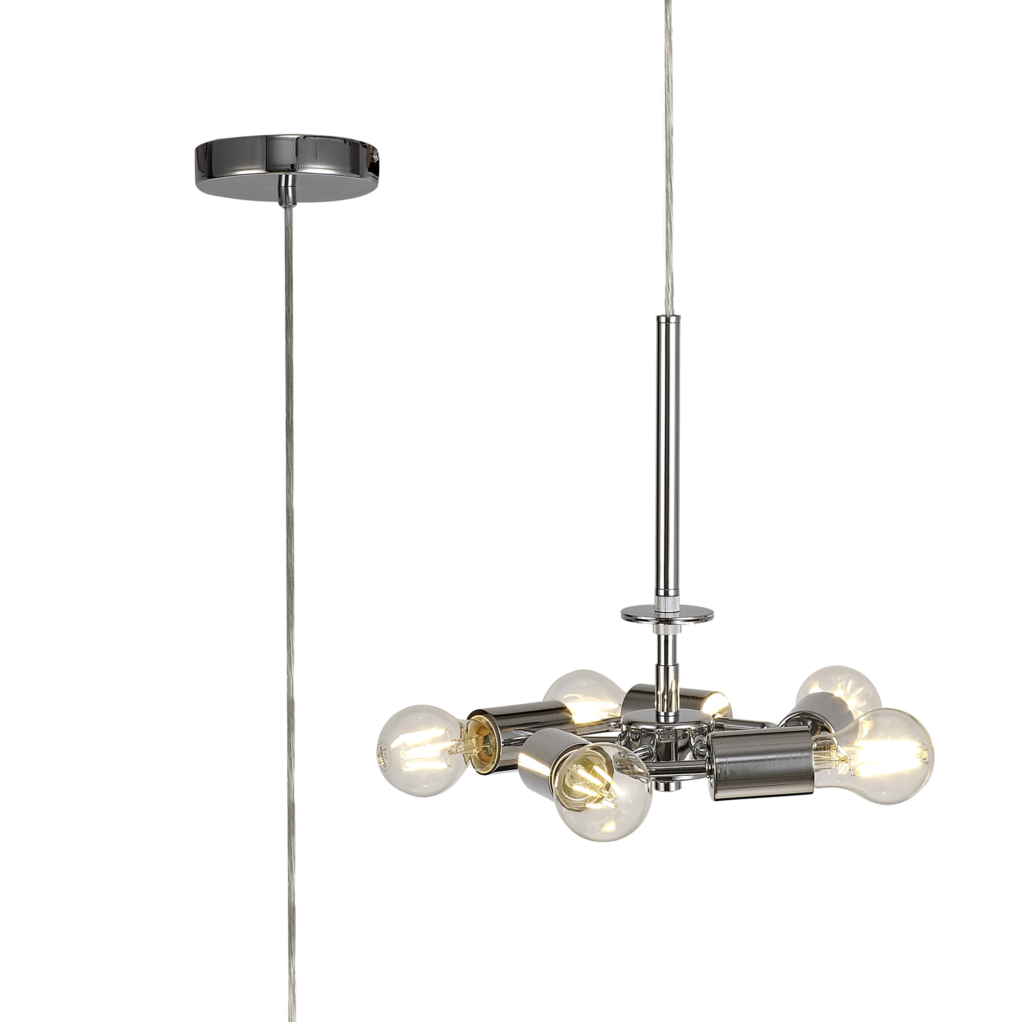 D0509 Baymont PC Deco Baymont Pendant 5 Light Polished Chrome - Inspired Lighting Ltd.